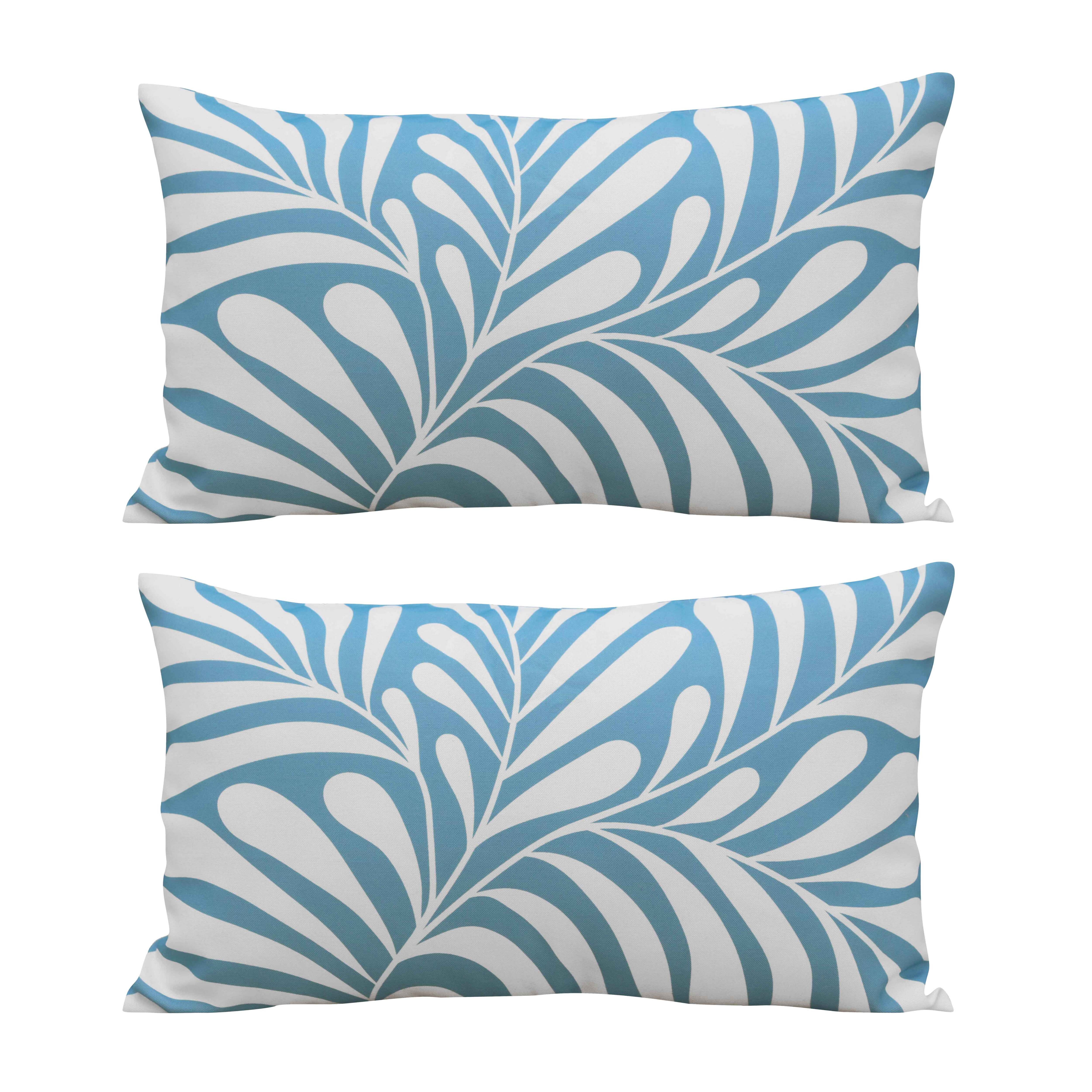 Juego de 2 cojines rectangulares azul cielo, 50 x 30 cm | Leroy Merlin