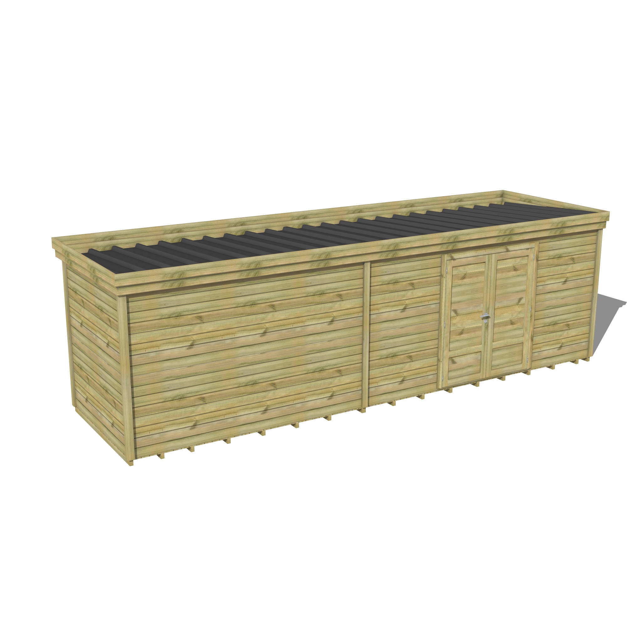 ABRI DE JARDIN bois Pin traité autoclave 27mm - 7,695x2,14m / 16,5m2 ...