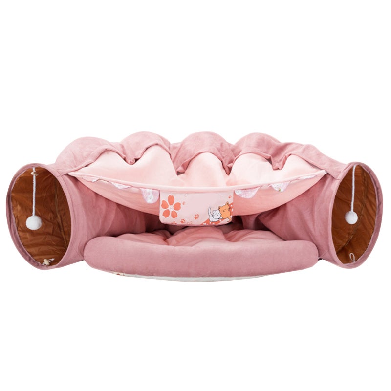 Niche tunnel pour chat avec motif romantique de fleurs de cerisier ...