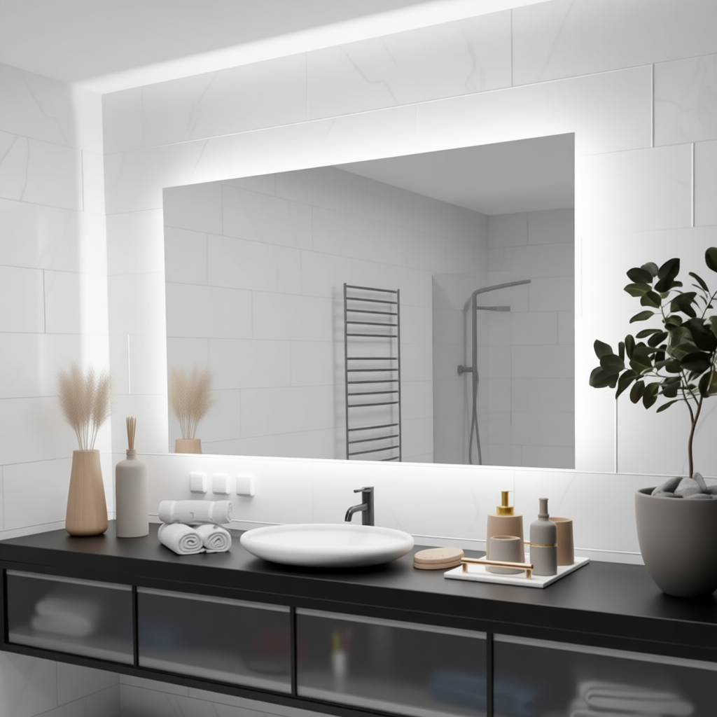 Espejo de baño LED Neutra rectangular 120X90 - Gijón | Leroy Merlin