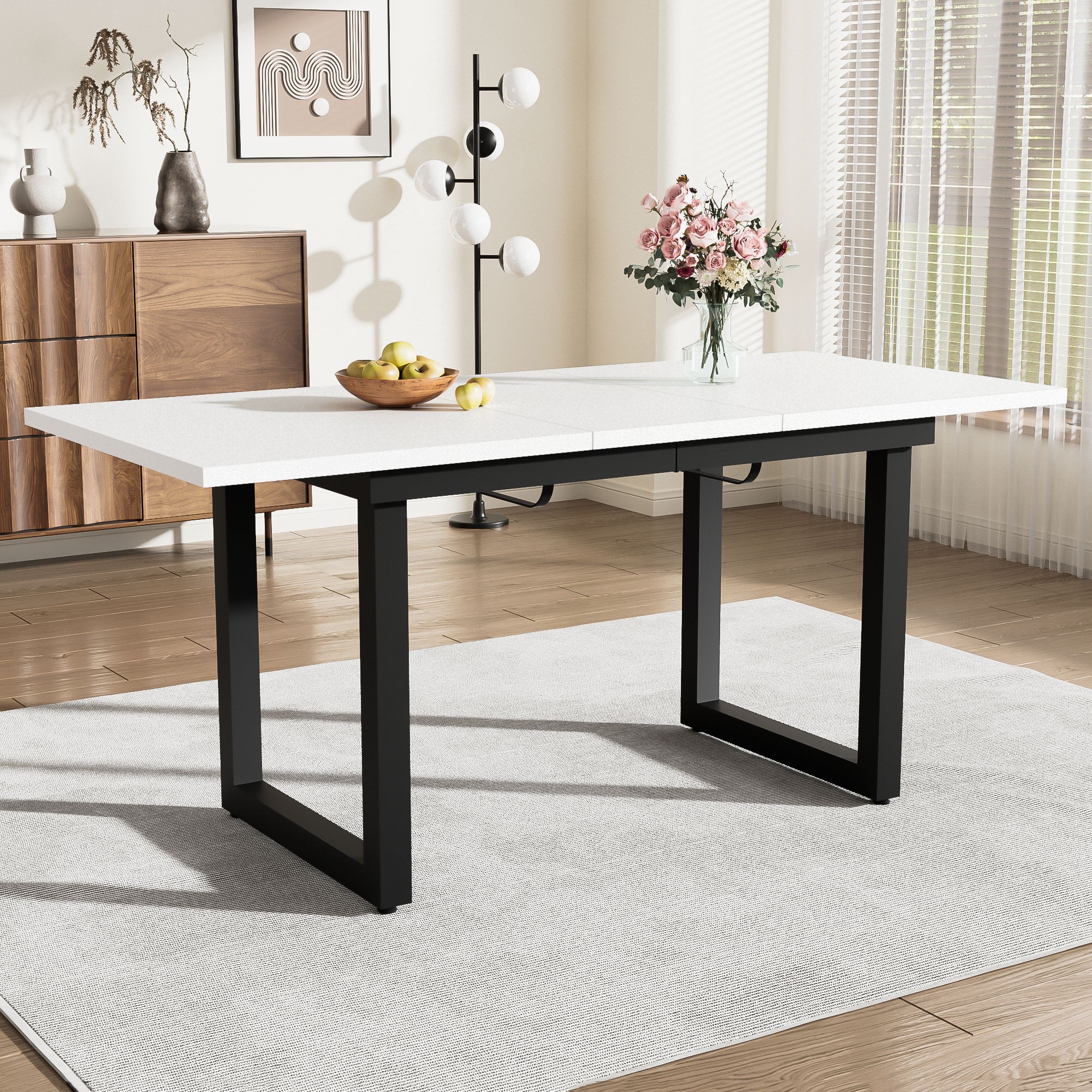 Table à Manger Extensible 140-180×80 cm - Style Industriel (Couleur ...