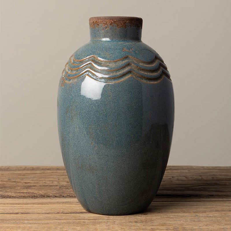 Vase gris bleu Grâce 15x9cm | Leroy Merlin