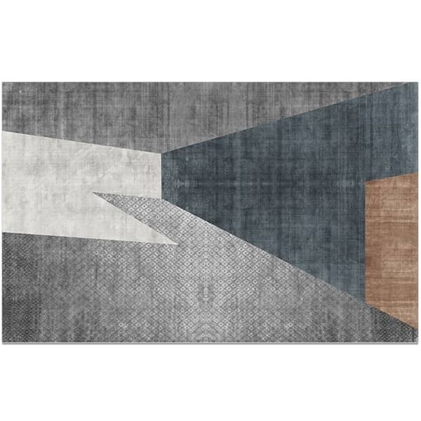 Tapis Vinyle art abstrait poly gris 160 X 100CM | Leroy Merlin