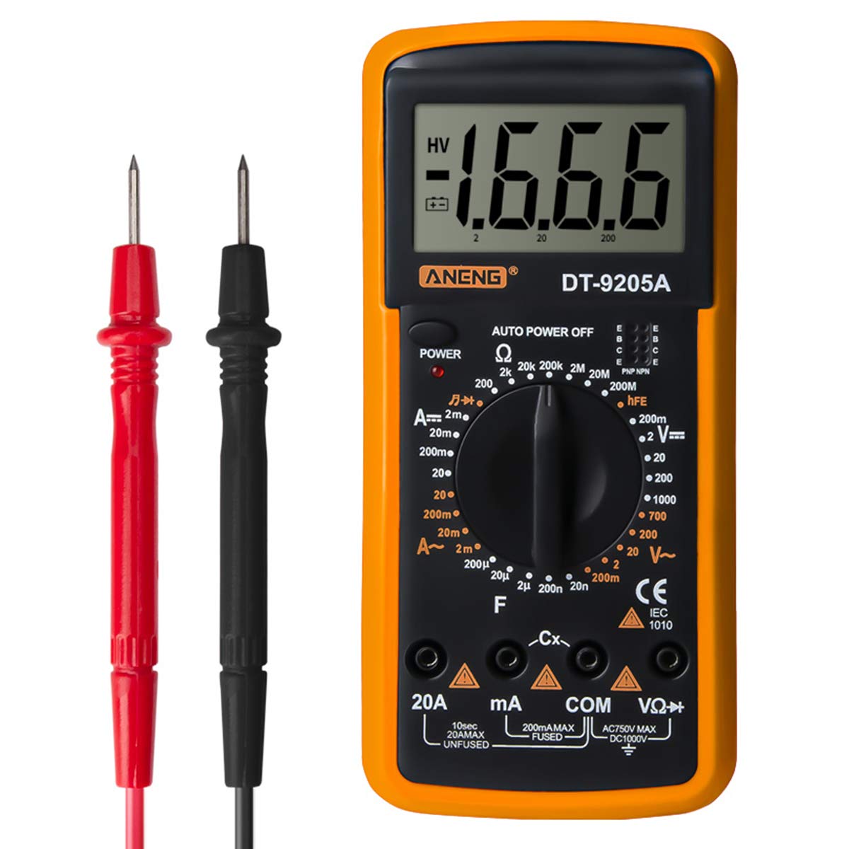 Multimètre Compact DT-9205A - Voltmètre AC/DC, Ampèremètre, Ohm ...