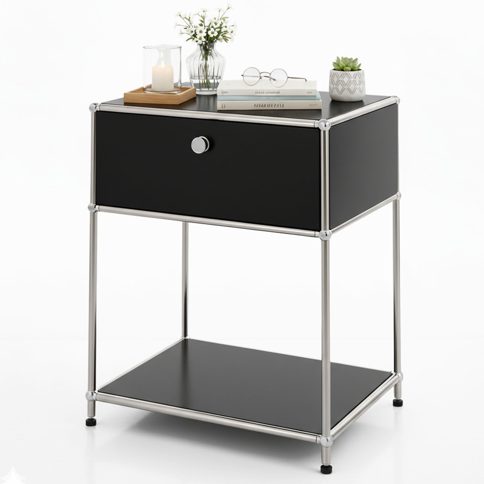 Étagère métal chromé design épuré, Concept Epuré MK-139, L50 × P40 × ...
