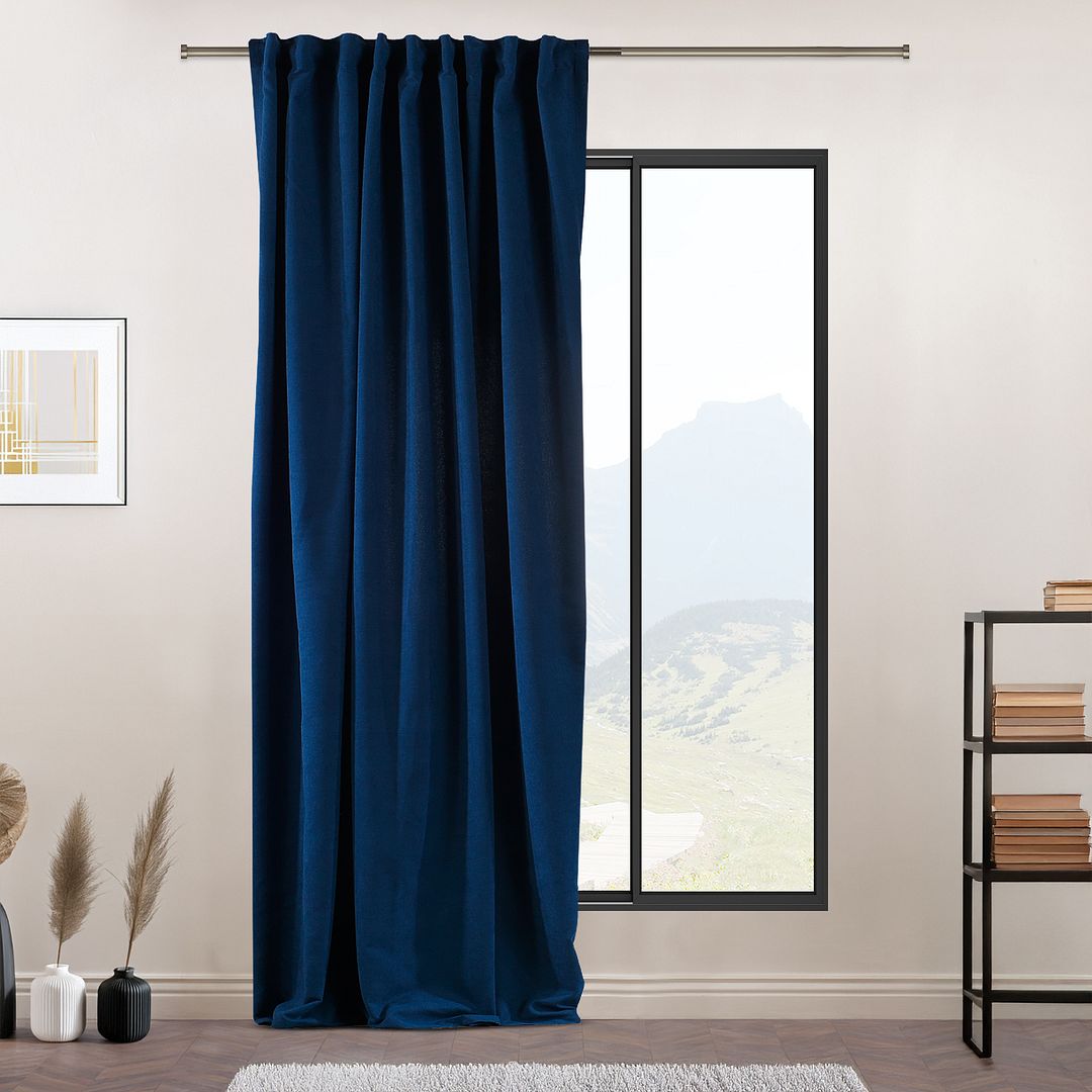 Rideau décoratif extra long et large Bleu Marine 140X200 | Leroy Merlin