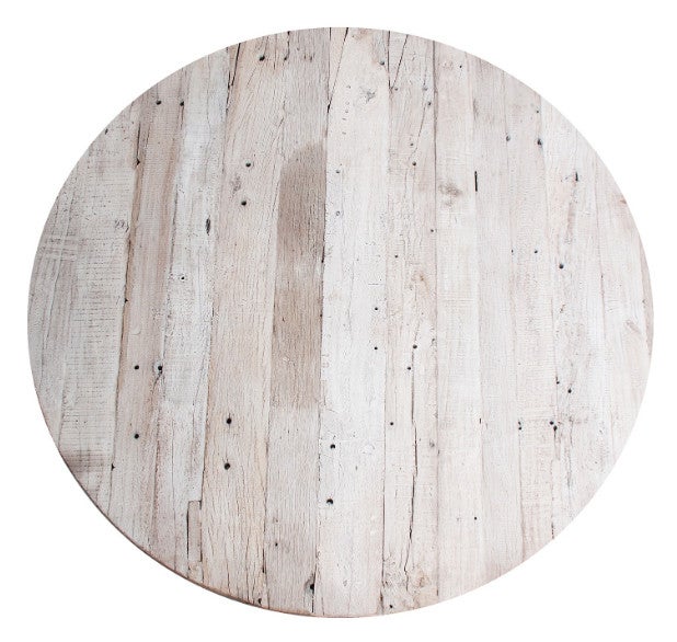 Table à manger ronde manguier massif clair vieilli Abel | Leroy Merlin