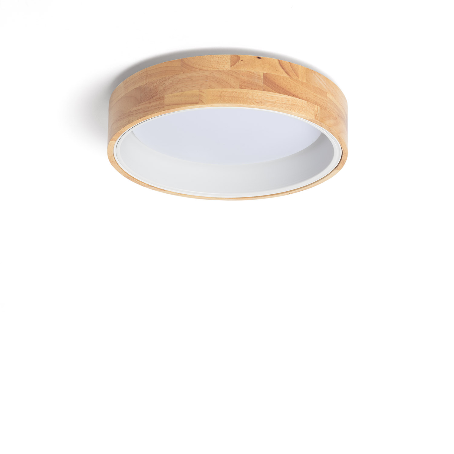 Ledkia Plafón LED 15W Circular Madera Ø370 mm CCT Seleccionable Dari Blanco | Leroy Merlin
