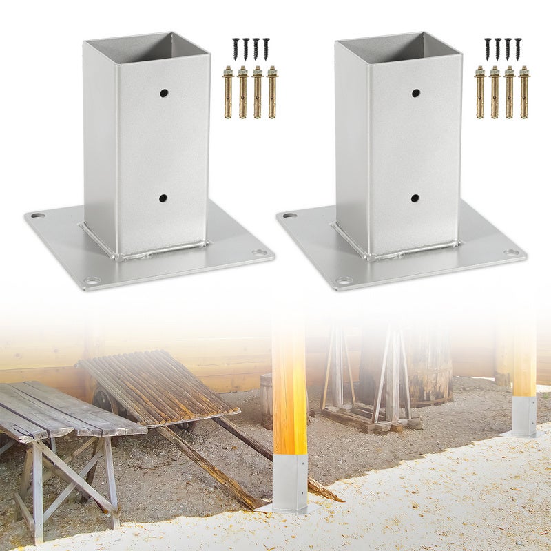 4x Pied de poteau carré Pergola Pied de poteau Support Pied à fixer ...