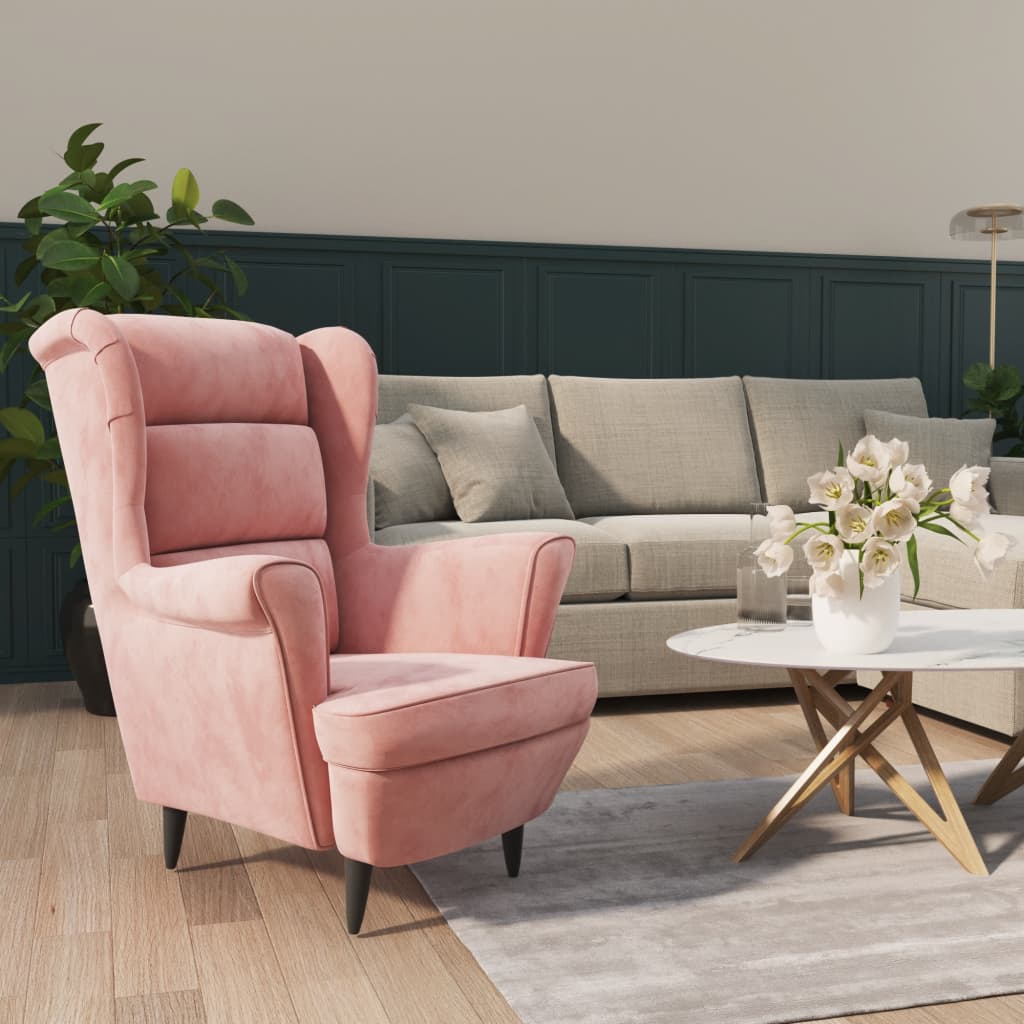 Maison Exclusive - Fauteuil rose velours | Leroy Merlin
