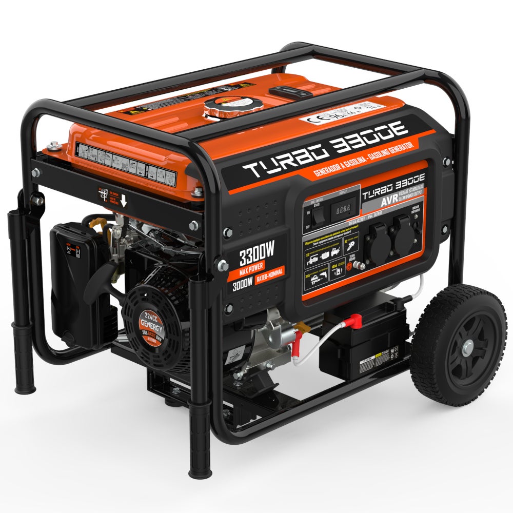 Generatore benzina GENERGY TURBO3300, 3300W avviamento elettrico AVR ...