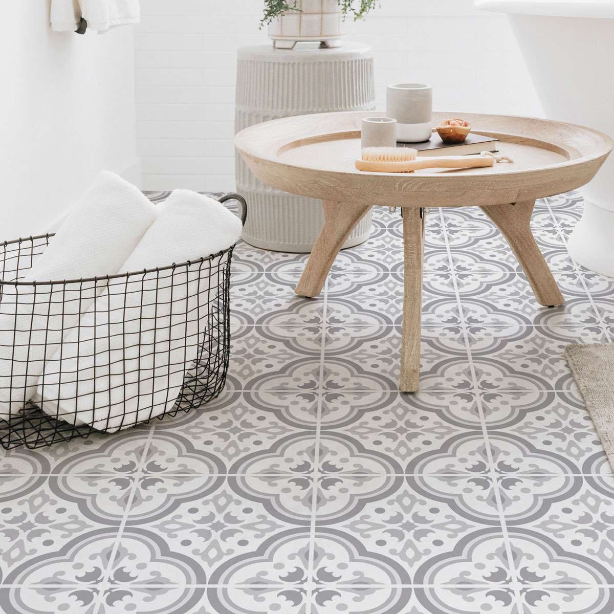 Azulejos pvc adhesivos lisboa gris 25x25 cm - paquete 10 pegatinas ...