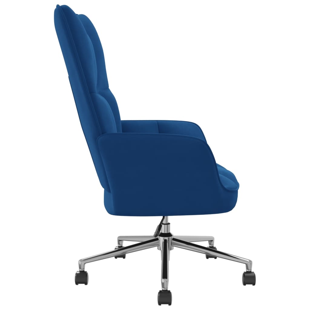 Chaise de relaxation Bleu Velours vidaXL | Leroy Merlin