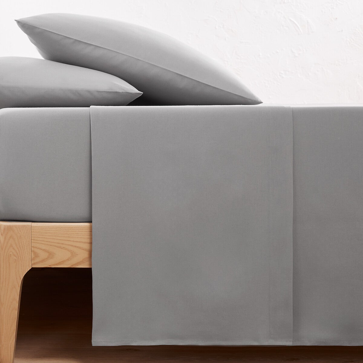 Drap plat uni en coton biologique, Scenario - Gris moyen - 240 x 290 cm | Leroy Merlin