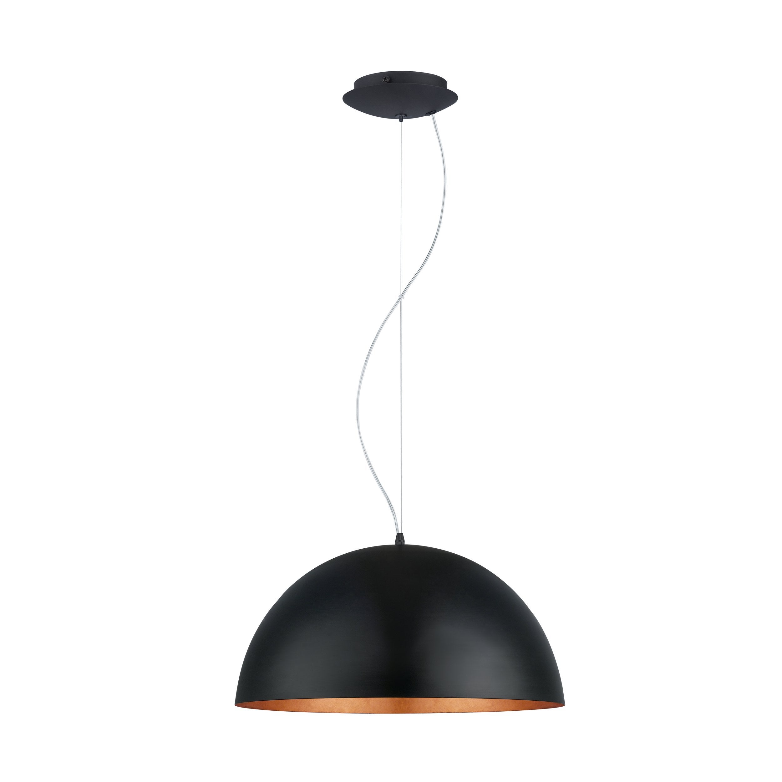 Lámpara Colgante Eglo Gaetano 1 Negro y Cobre 1 Bombilla E27 53cm ...