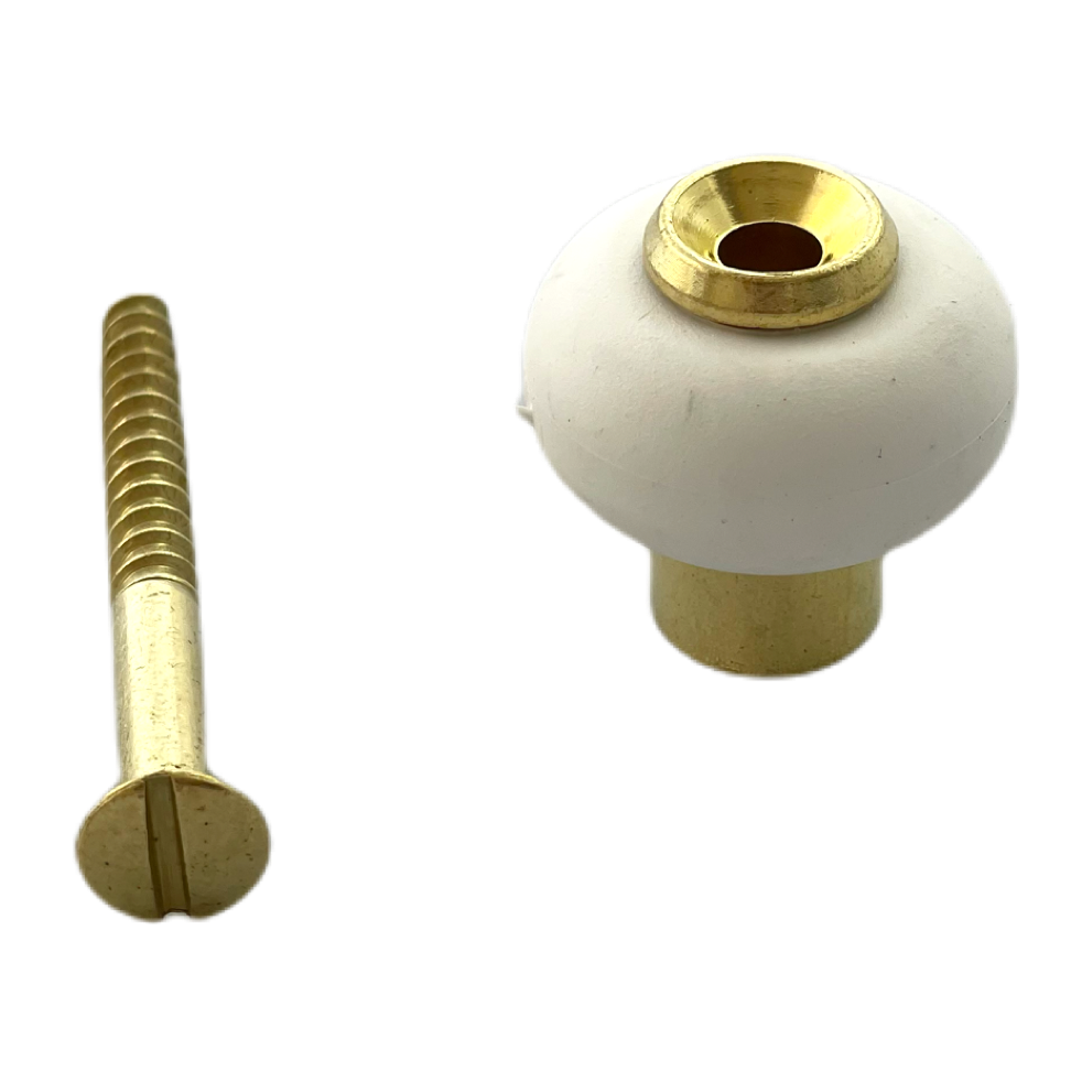 Butoir de sol MADE IN FRANCE en zamak laitonné avec vis. Bague en ...