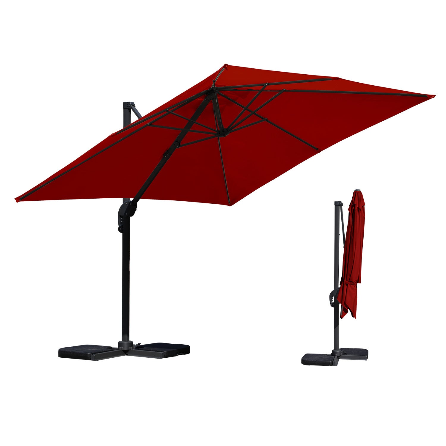 Grand parasol Rouge – Idéal balcon et piscine | Leroy Merlin