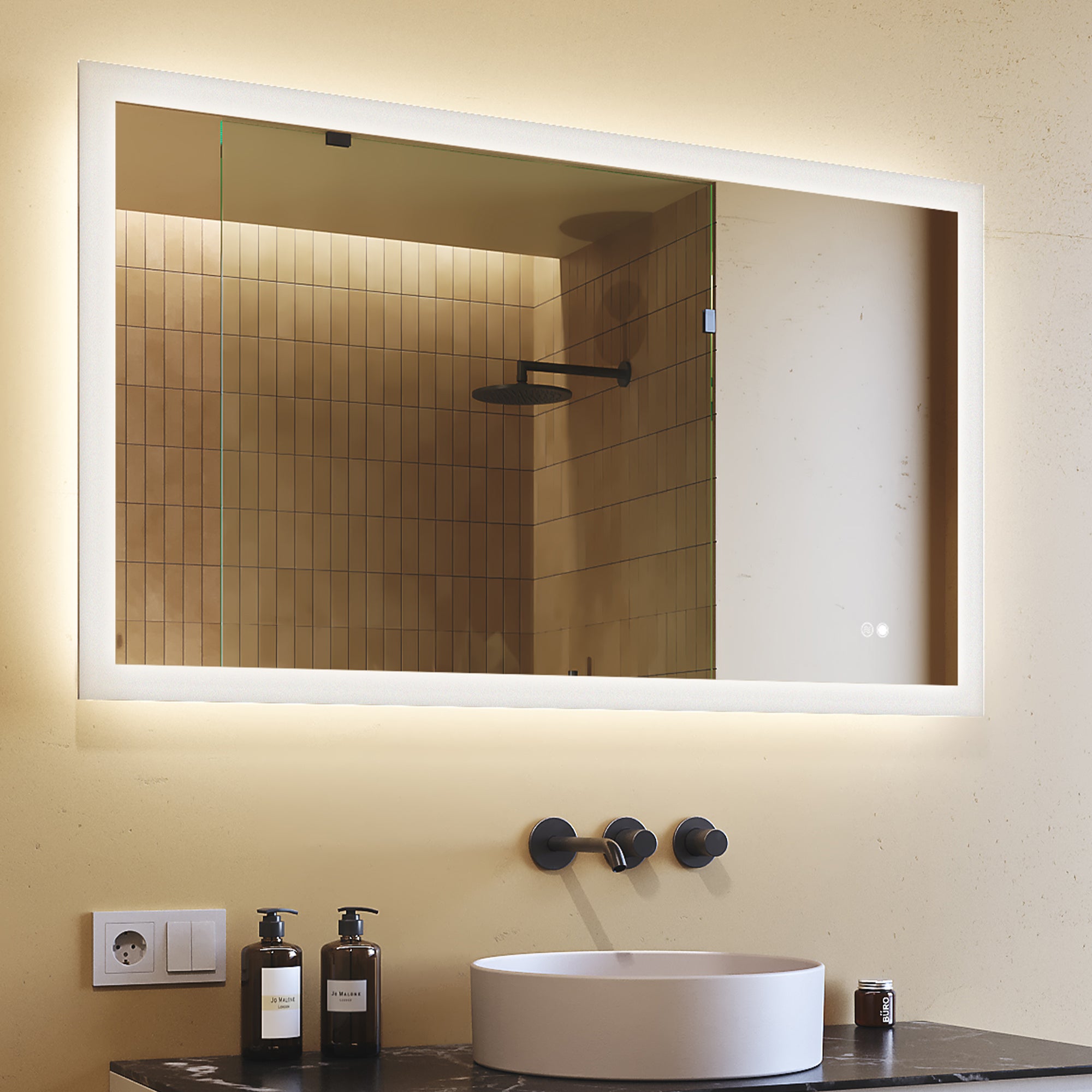 Espejo de baño Iluminado con LED 120x70cm, Espejo bano con Tactil ...