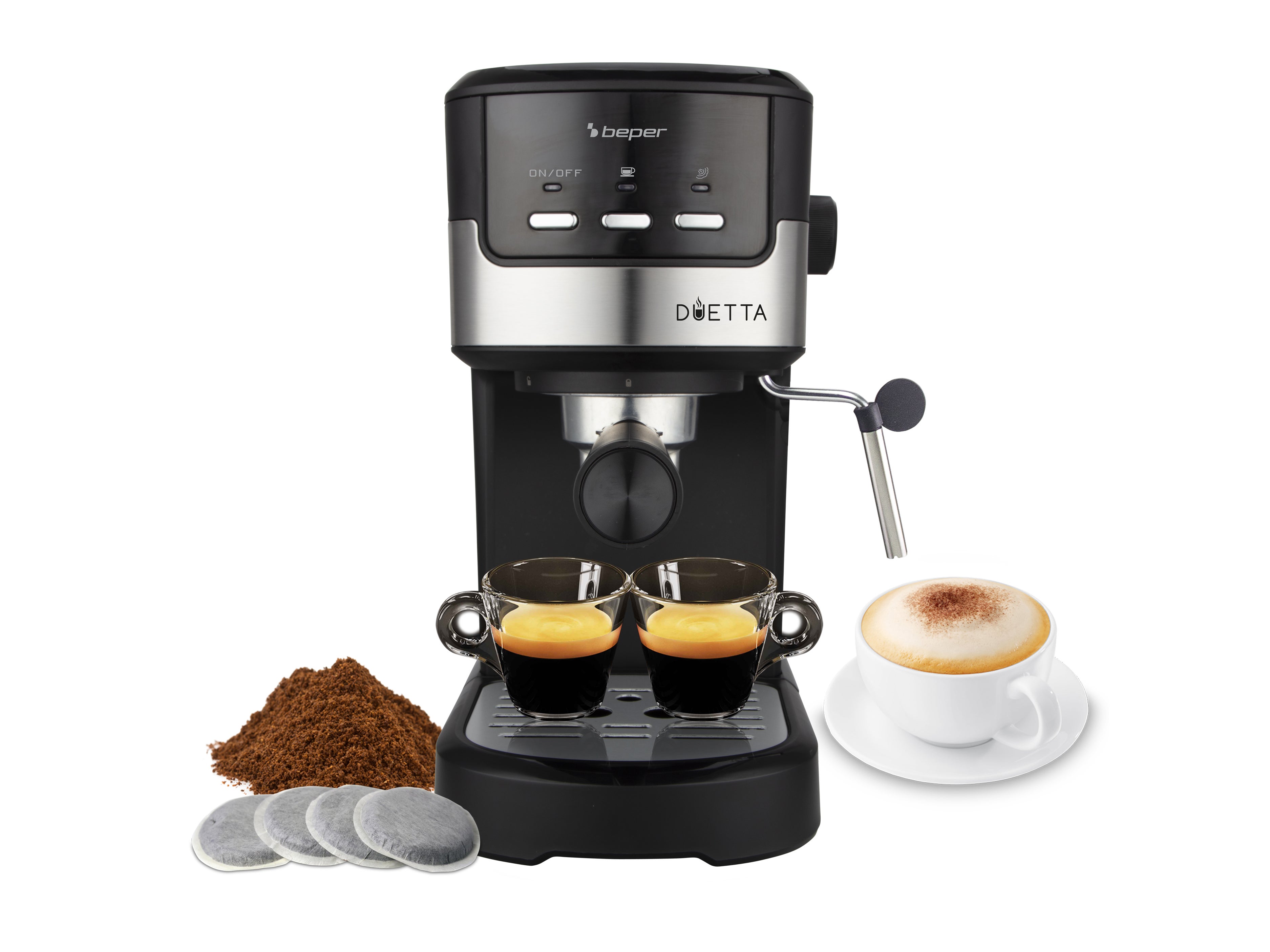 BEPER P101CAF100 Machine à espresso Duetta, adaptée aux dosettes et au ...