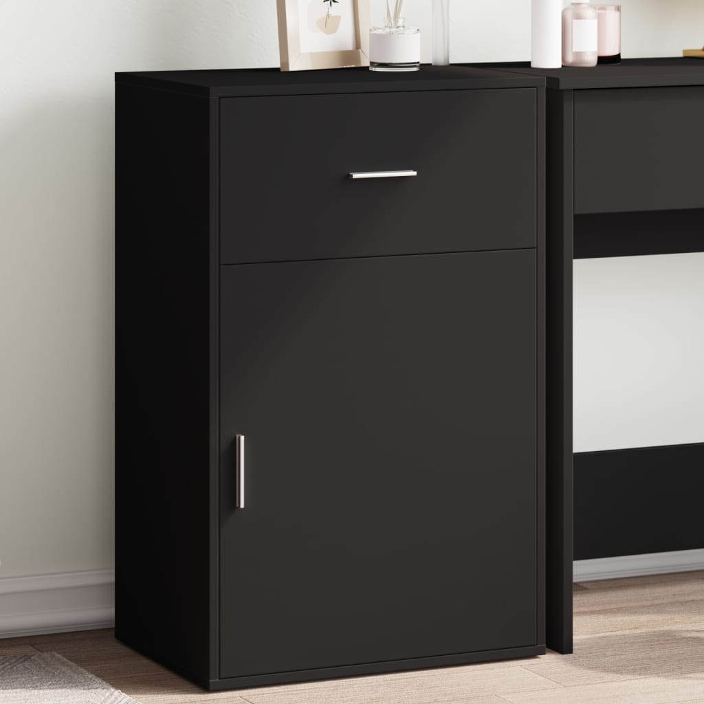 Armoire de rangement | Meuble de rangement noir 56,5x39x90 cm bois d ...