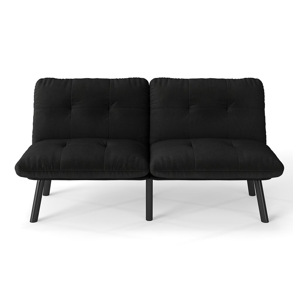 Canapé convertible 2 places pliable noir, futon, lit d'appoint | Leroy ...