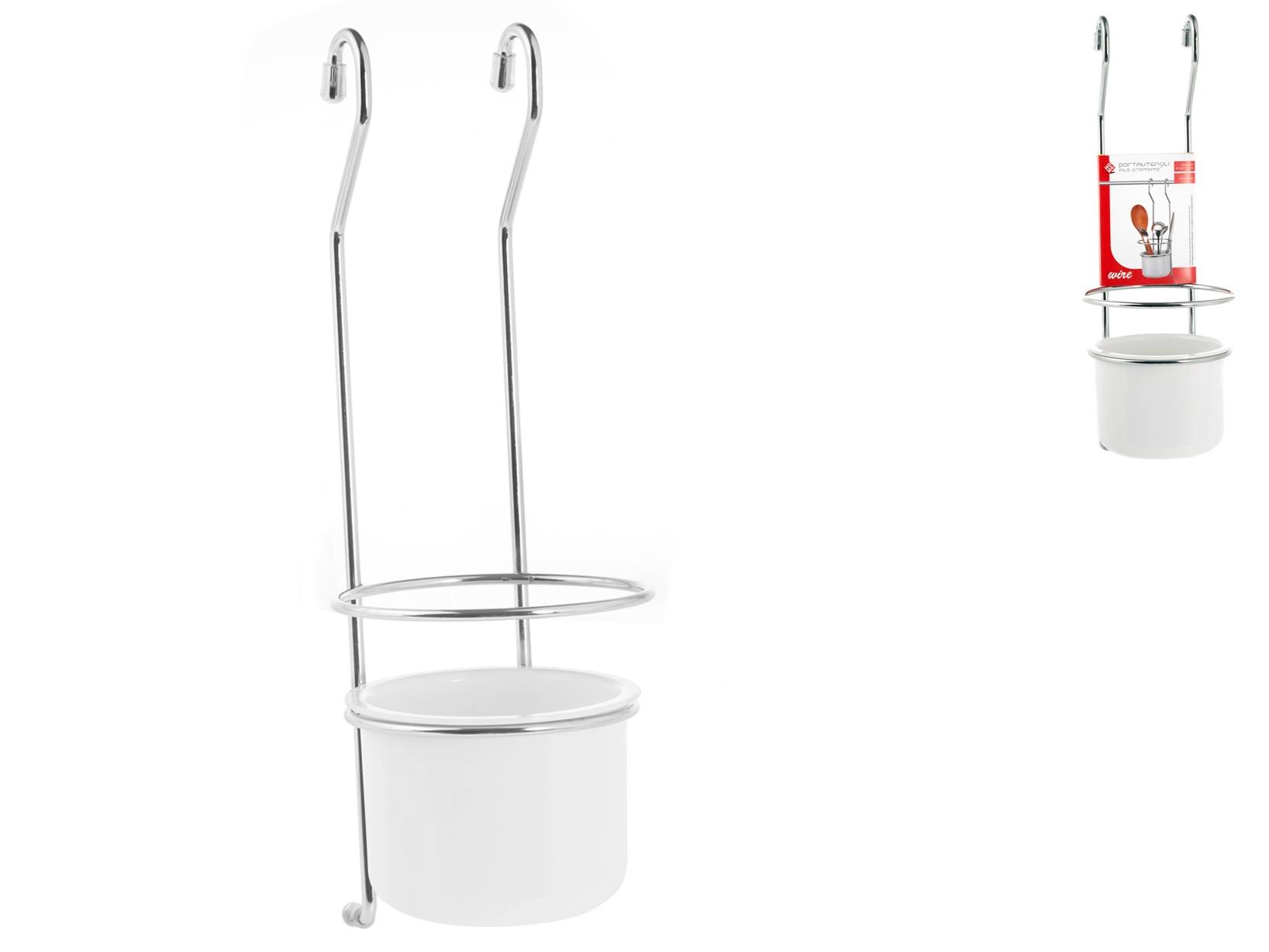 Porte-louche en fil métallique chromé à suspendre Home | Leroy Merlin