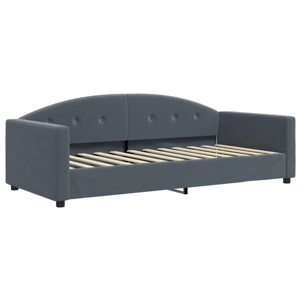Lit simple | Lit adulte | Lit de repos sans matelas gris foncé 90x200 ...