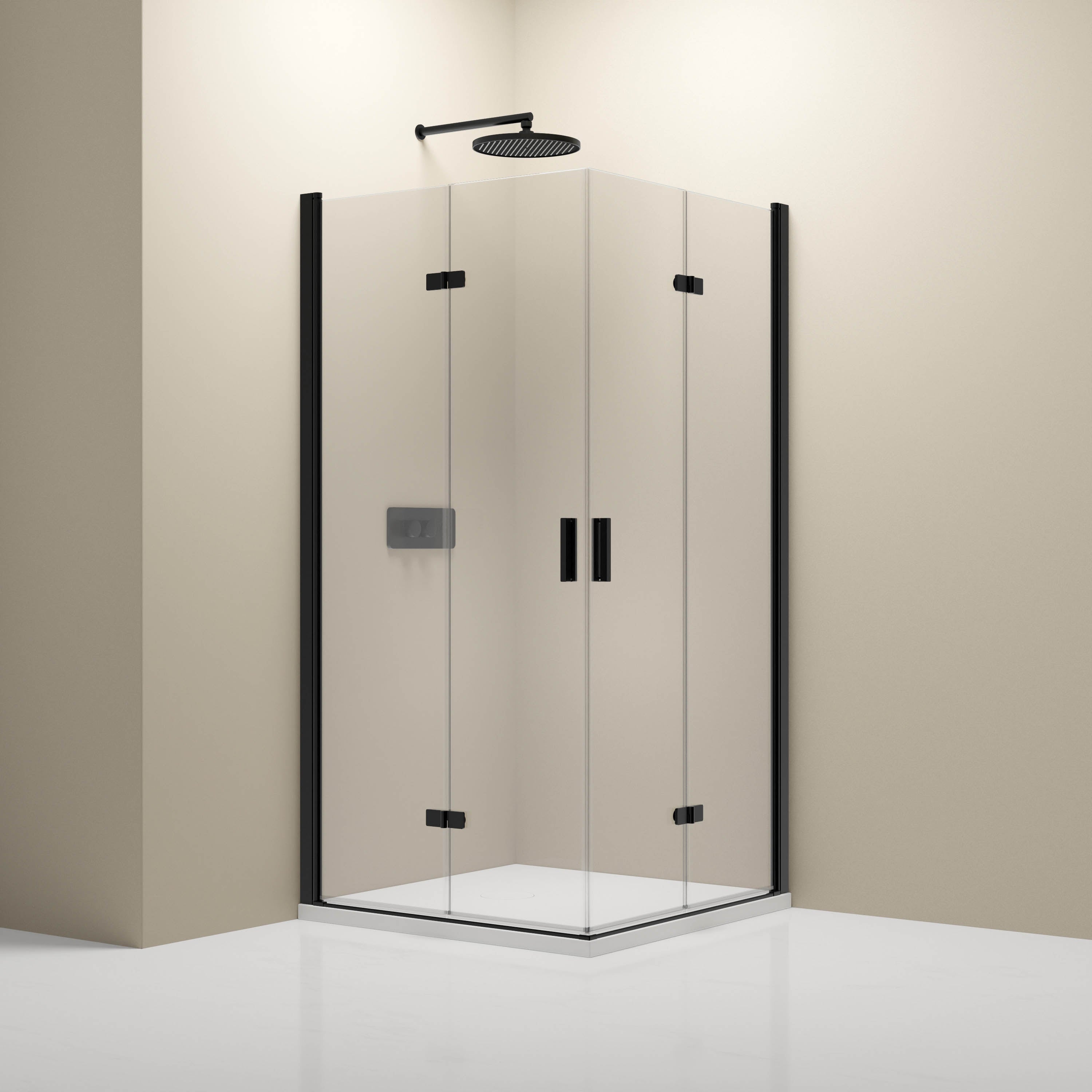 BERNSTEIN - Cabine de douche d'angle en verre, 2 portes pliantes ...