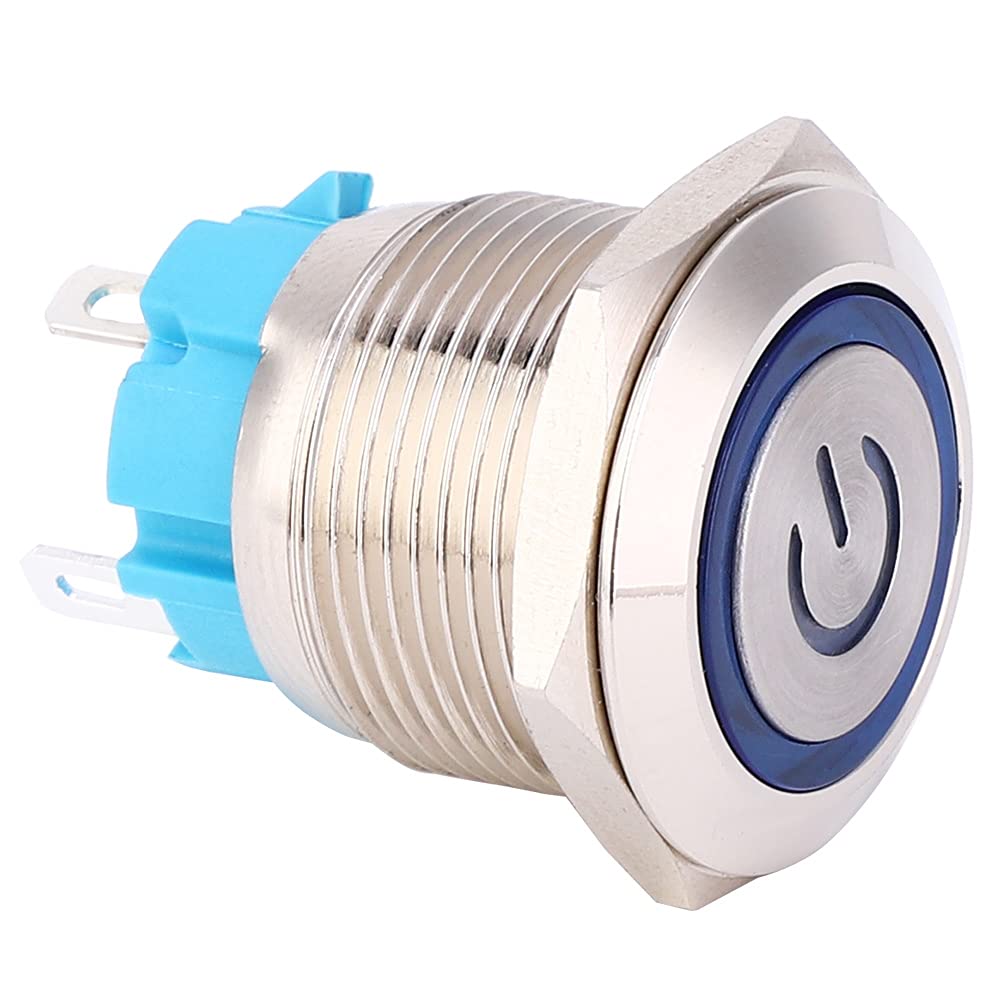 Lot de 2 interrupteurs à bouton-poussoir 12 ~ 24 V CC 19 mm rond 4 ...