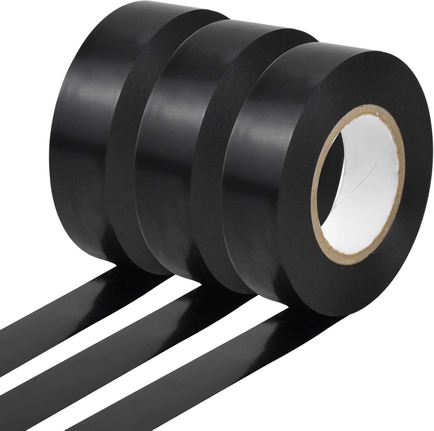 3 rouleaux de ruban isolant, ruban isolant noir de 80 m x 4,5 mm, ruban ...
