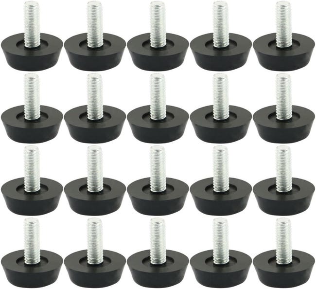 Lot de 20 pieds de nivellement réglables pour meubles M6 x 20 mm, pieds ...