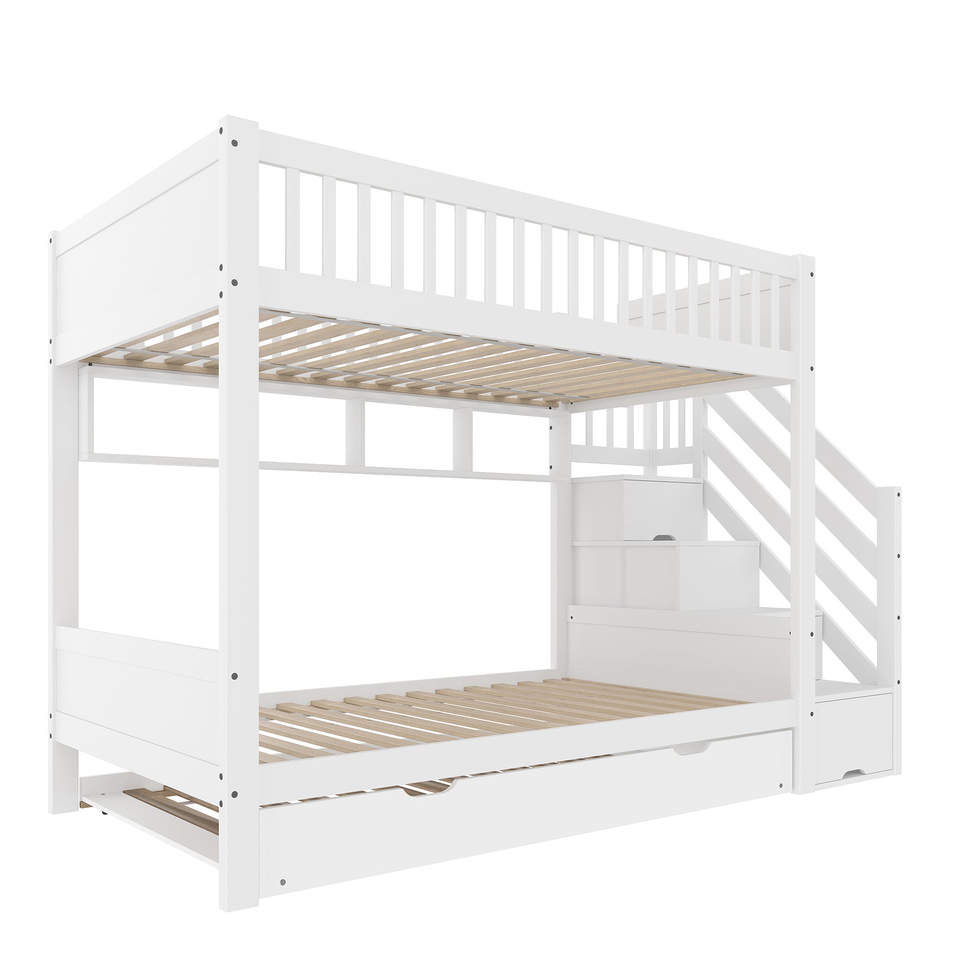 Litera infantil 90 x 200 cm - con cama nido - con estantes + con ...