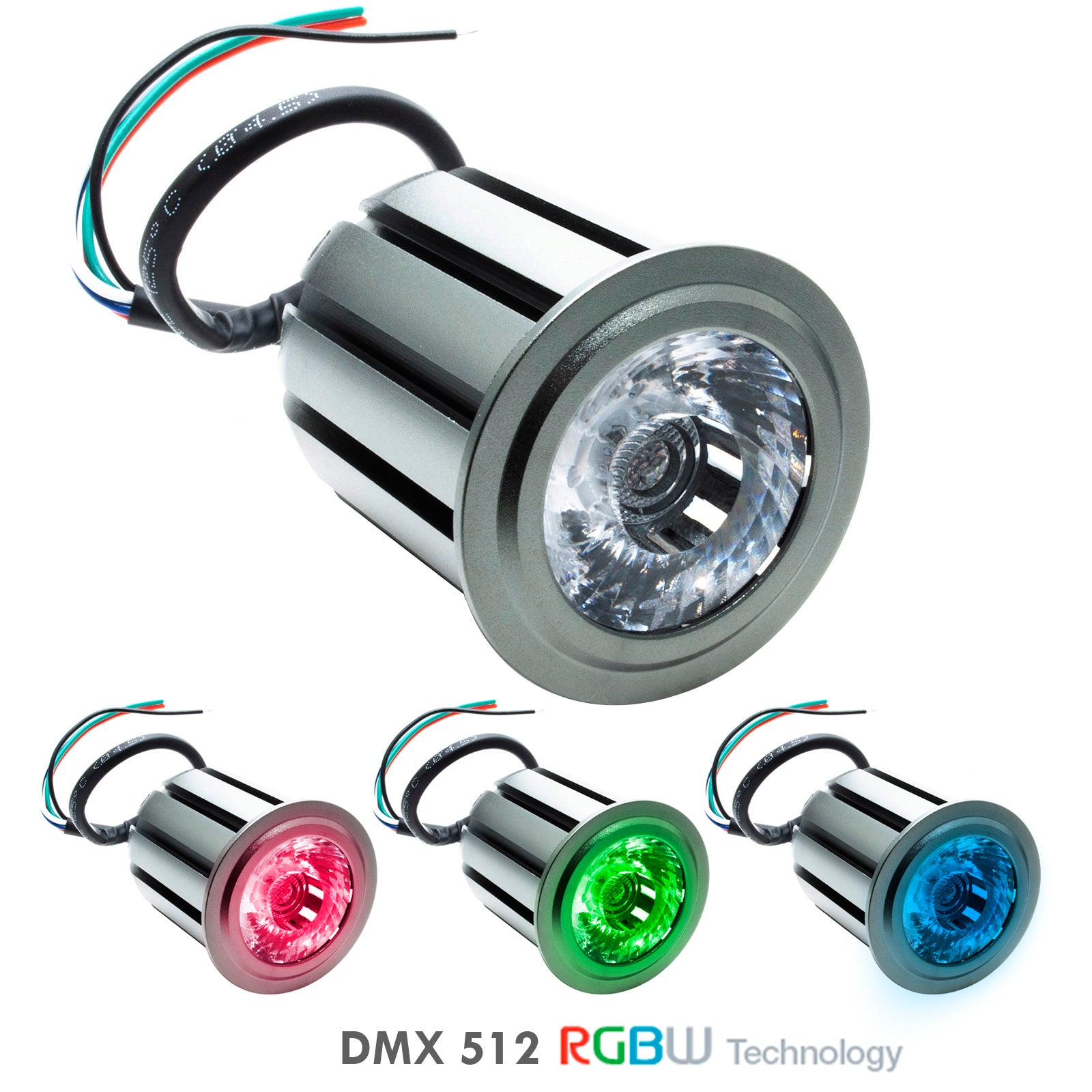 Spot LED SPOT 12W RGB RGBW DMX512 lampe spot synchronisable 24V lumière ...