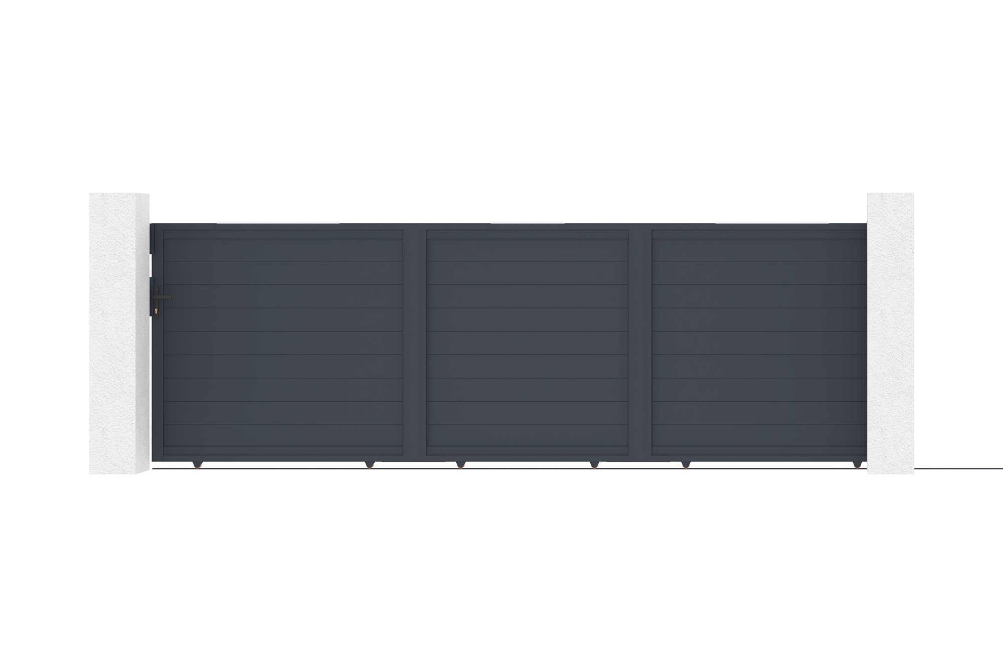 Portail coulissant aluminium 5m EIGER H.160cm gris | Leroy Merlin