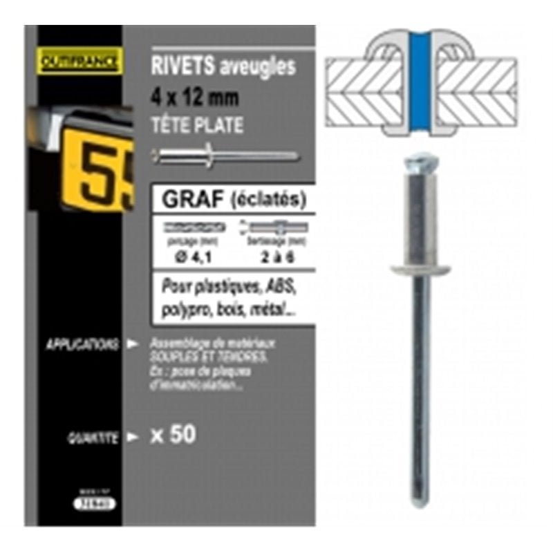 Rivet Graf Ou Eclate 4X16 (1000) | Leroy Merlin