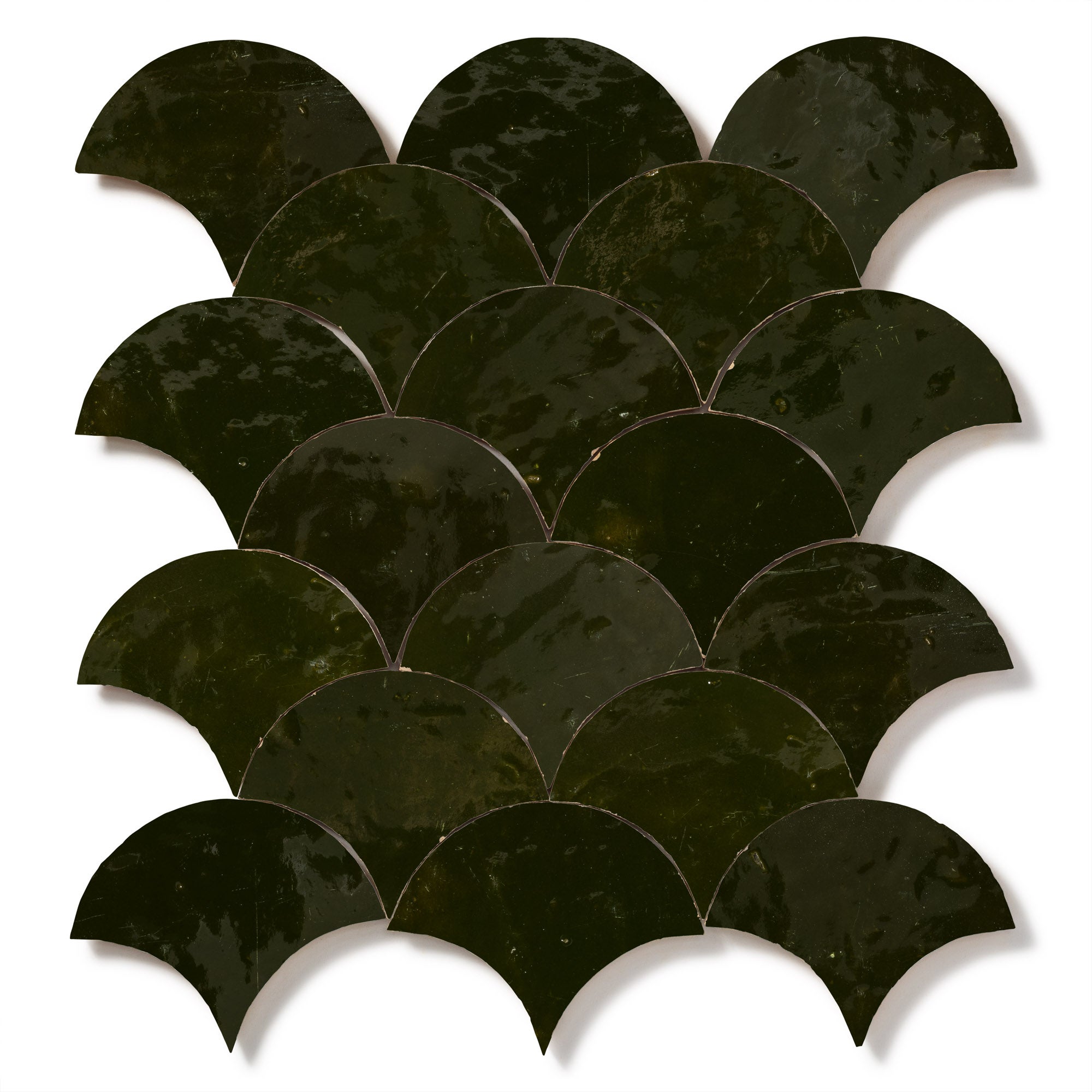 Zellige Marocain Artisanal Véritable - Vert Empire Ecaille grand 10x12 ...