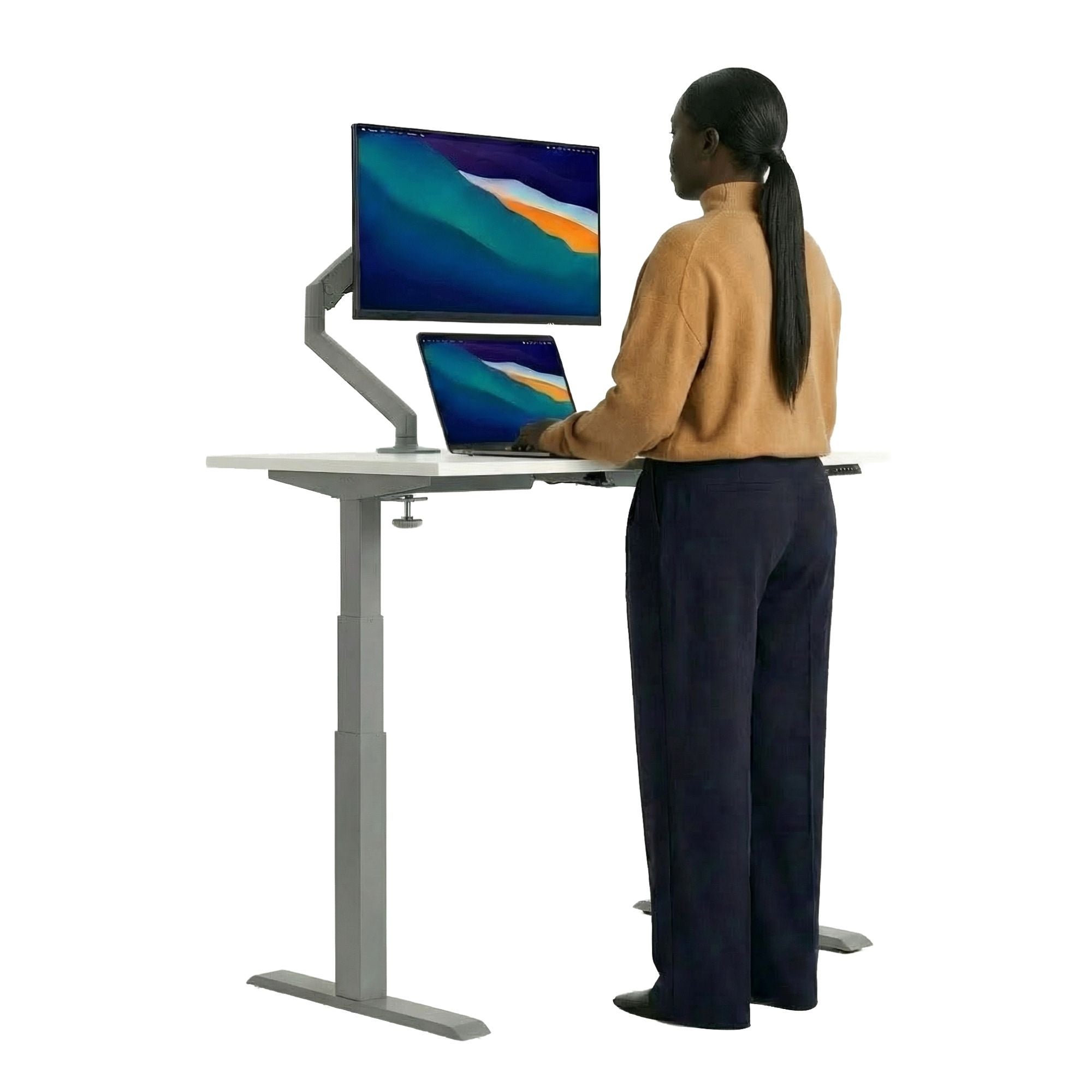 AUM WORLD Bureau Assis Debout Électrique, 120x80, ADVANCED GO ESSENTIAL ...