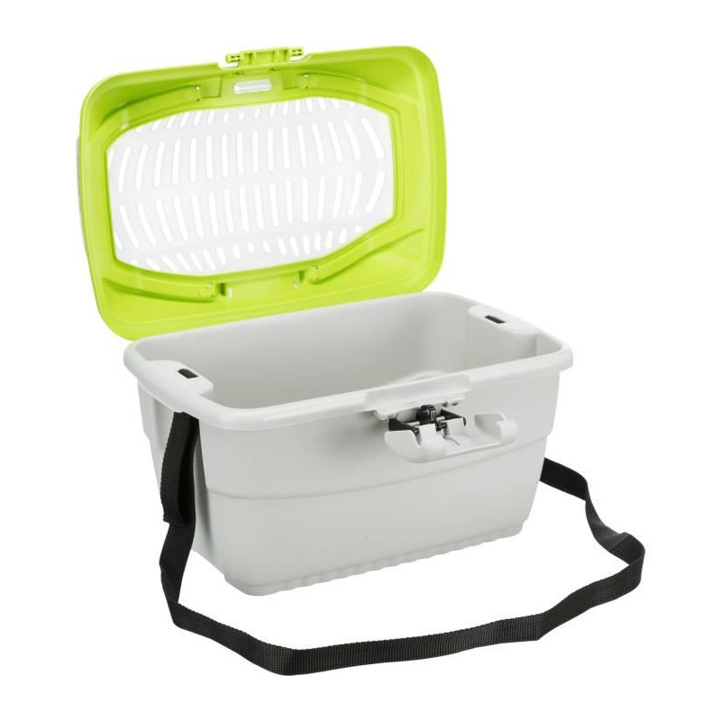 TRIXIE Box de transport Mini-Capri 40 × 22 × 30 cm gris clair/vert pour ...