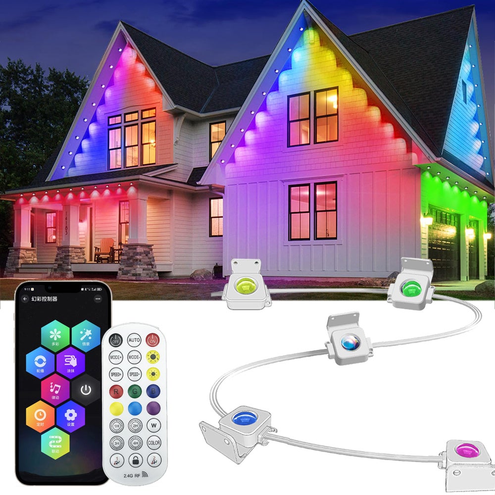 Luci esterne permanenti, luce esterna RGBIC intelligente da 15 m con 30 ...