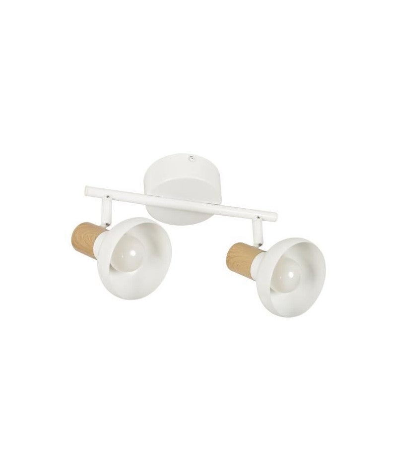 COREP Spot 2L Alvar bicolore en métal avec sticker effet bois - E14 40 ...