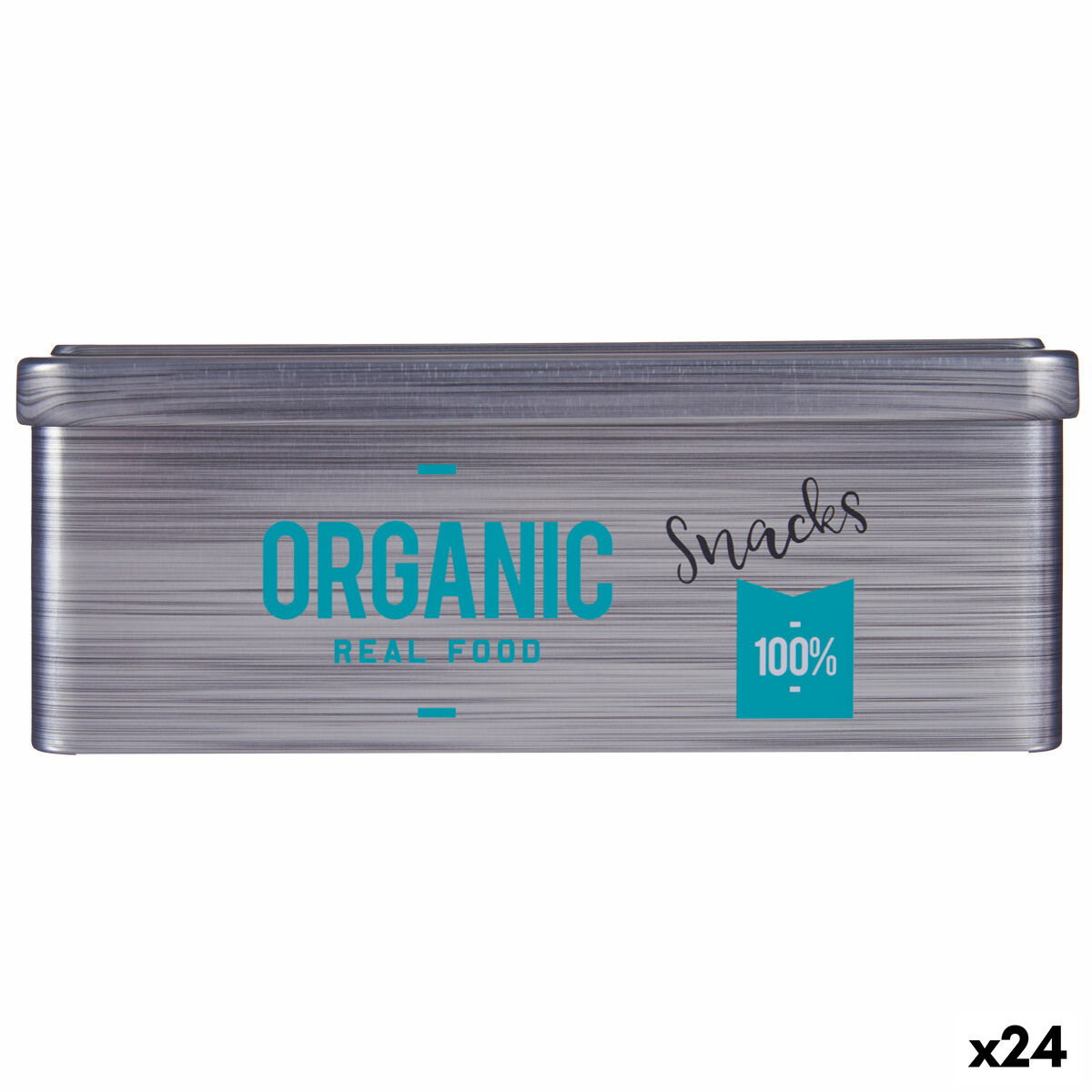 Bote Organic Snacks Gris Hojalata (11 x 7,1 x 18 cm) (24 Unidades ...