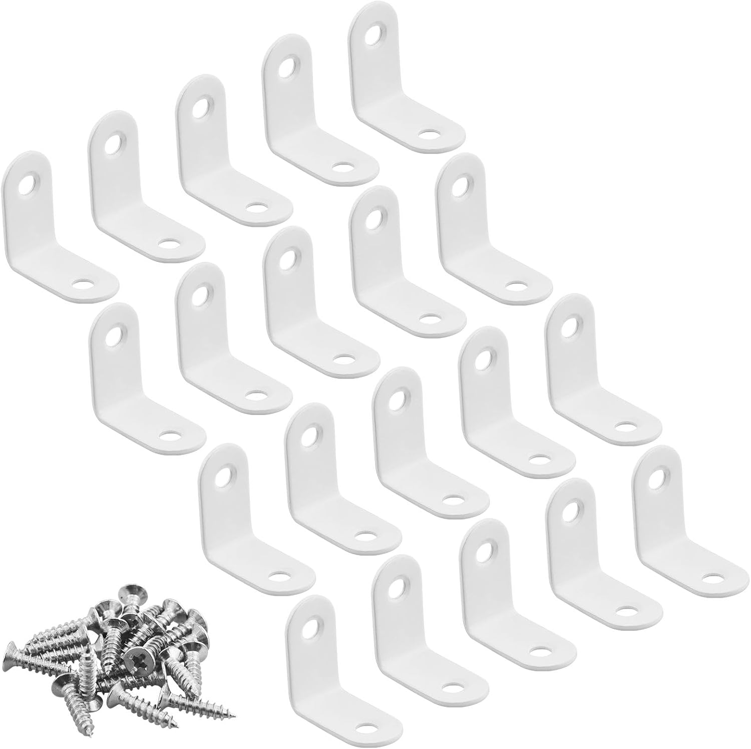 20 staffe ad angolo retto a forma di L da 30 mm x 30 mm per mobili in ...