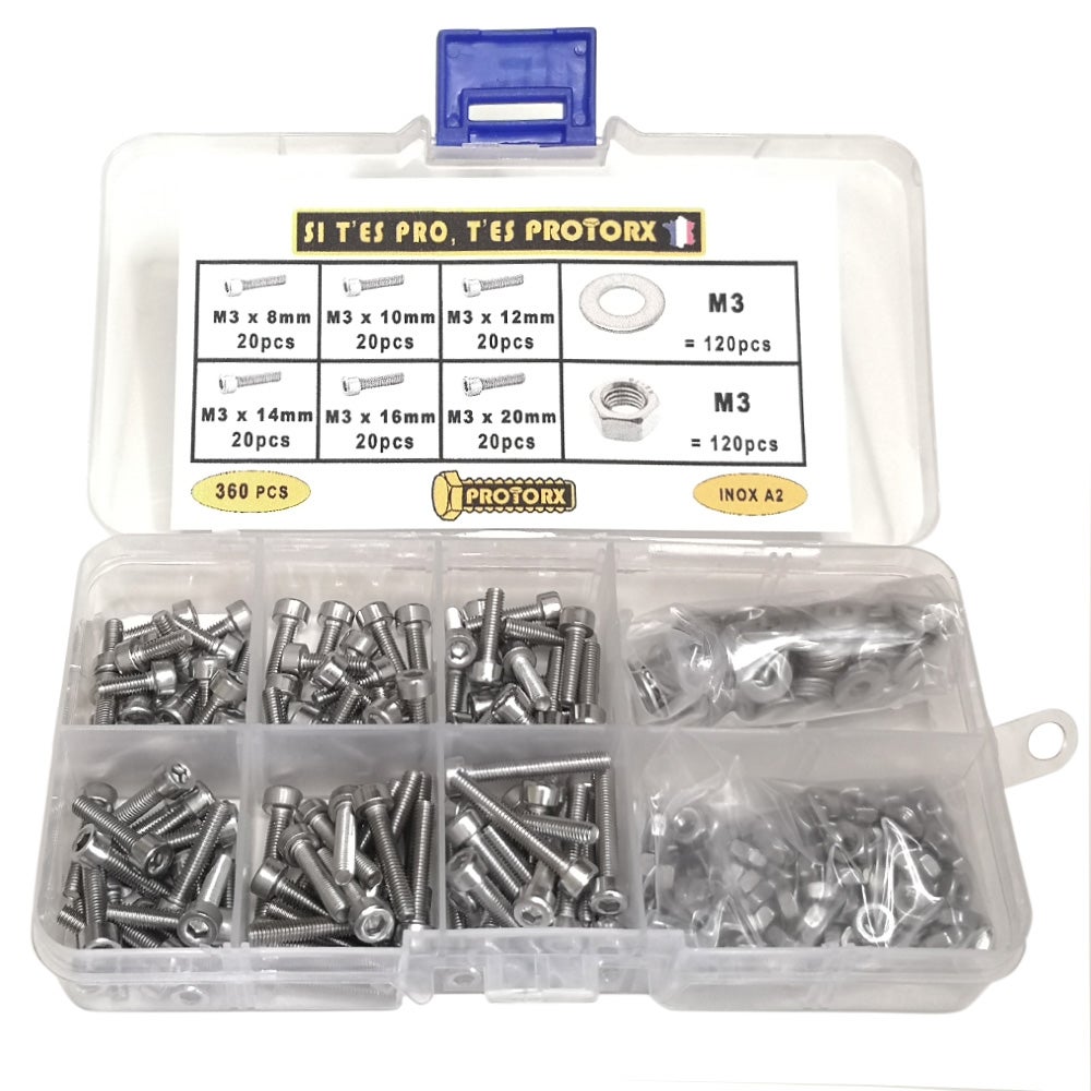 COFFRET VIS CHC-BTR Tête Cylindrique Six Pans Creux : M3 x (8mm à 20mm ...