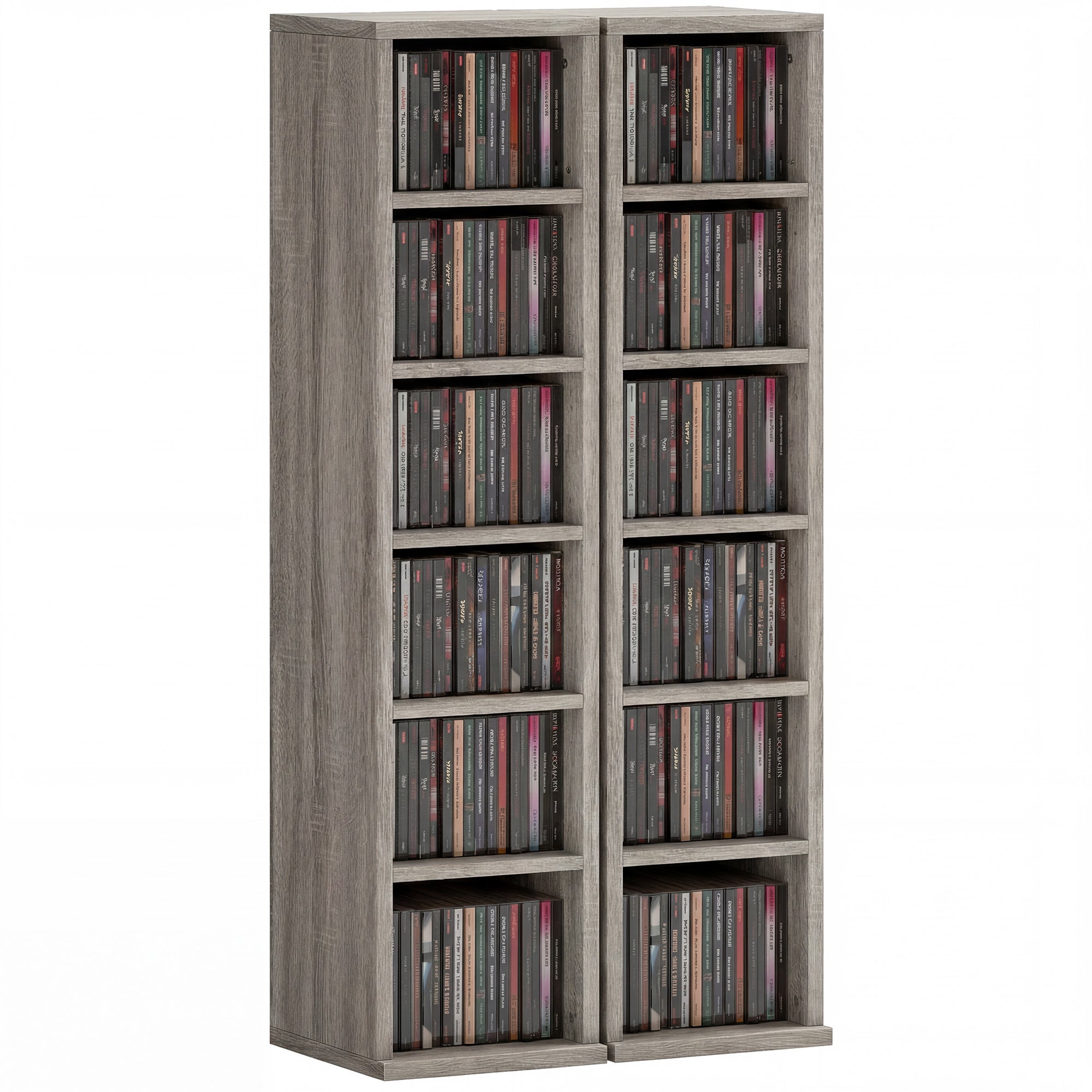 Lot de 2 étagères colonnes armoire de rangement CD-DVD 12 compartiments ...