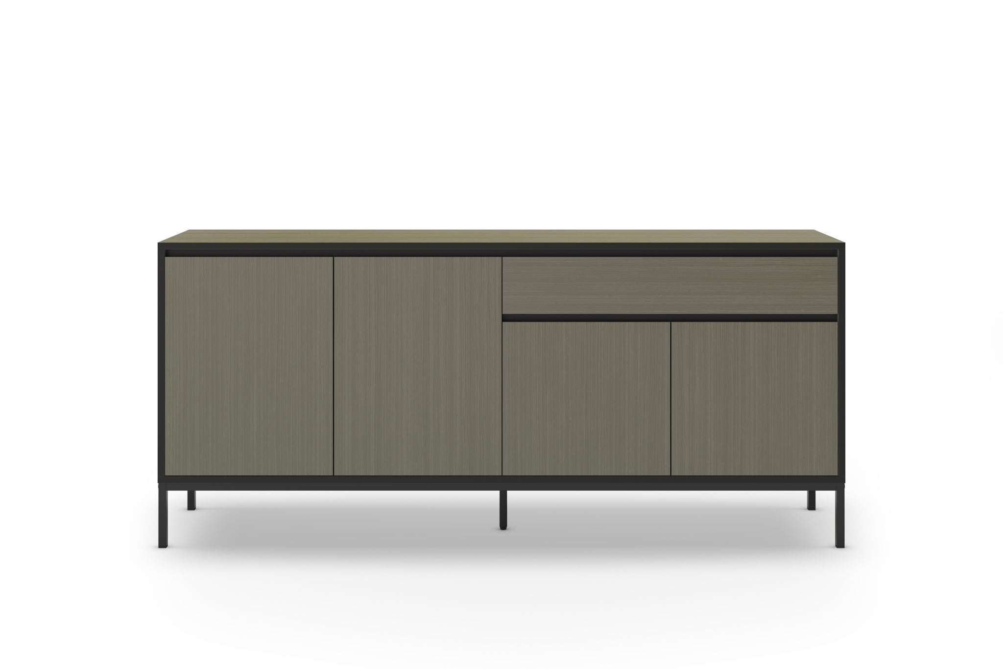 VANA - Buffet 4 portes 180cm -en mélamine - Vert | Leroy Merlin