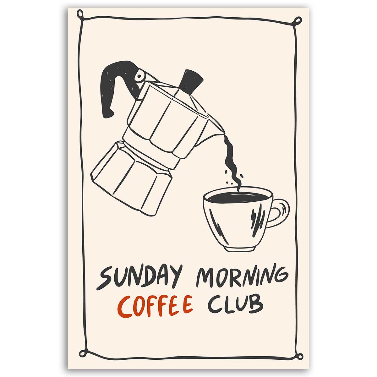 Tableau Sunday Morning Coffee Club - 40x60cm | Leroy Merlin