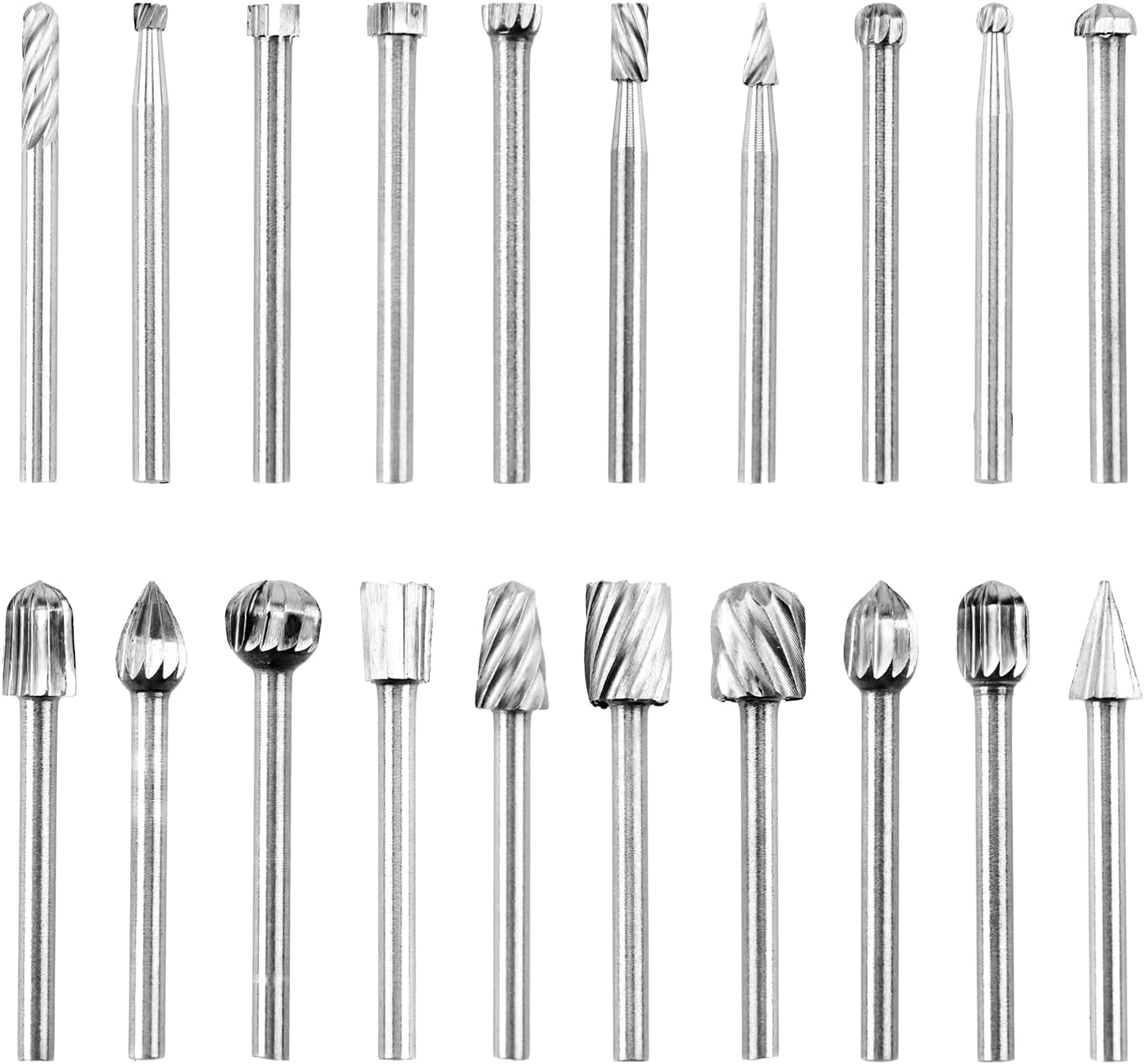 20Pcs Fraises Rotatives Fraise Metal Jeu de Fraises en Carbure Fraise ...