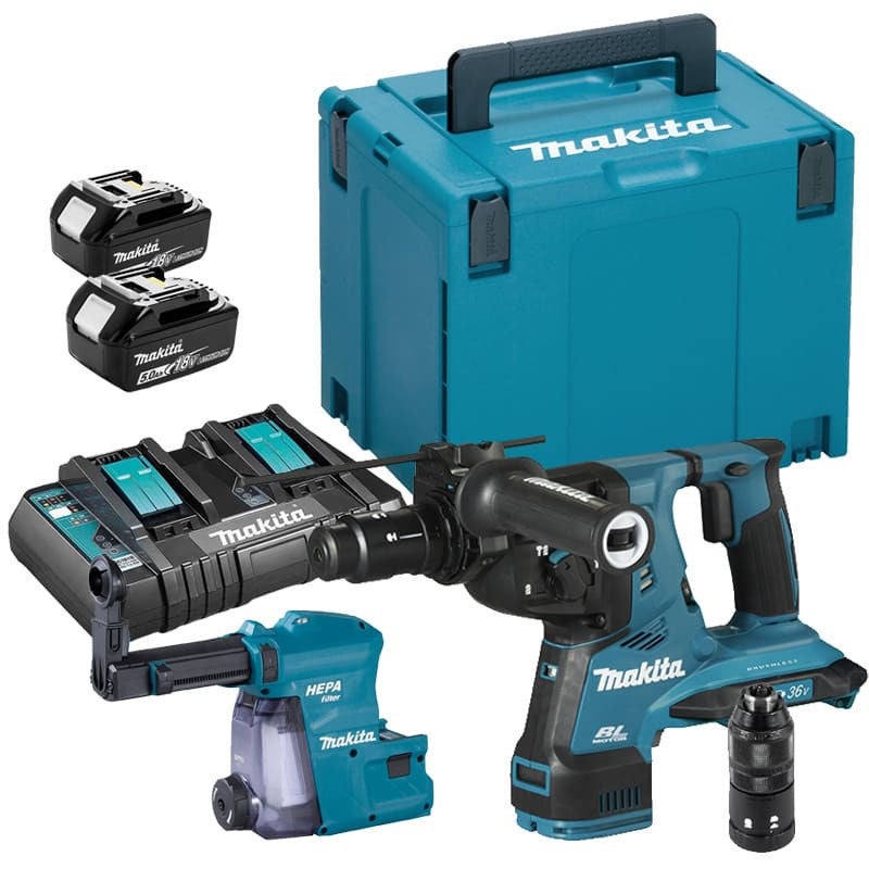 Perfo-burineur 36V SDS-Plus (2x5,0 Ah) avec filtre DX09 en MAKPAC ...