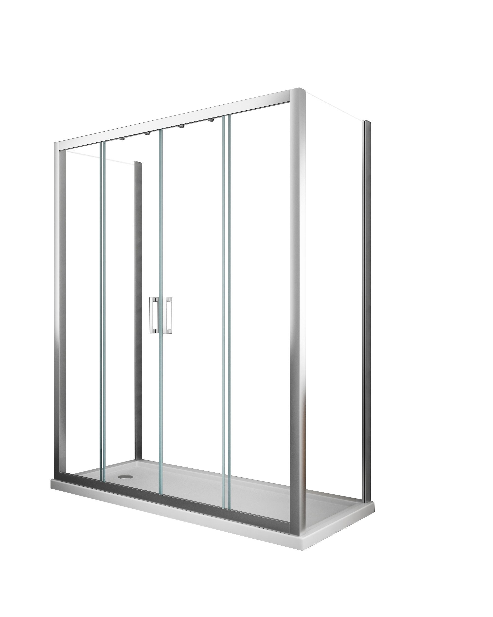 Douche de 6 mm avec deux parois fixes et une overture coulissante H.190 ...