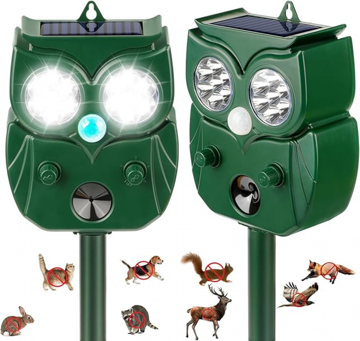 Repelentes solares ultrasónicos 2025 para animales, impermeables con ...